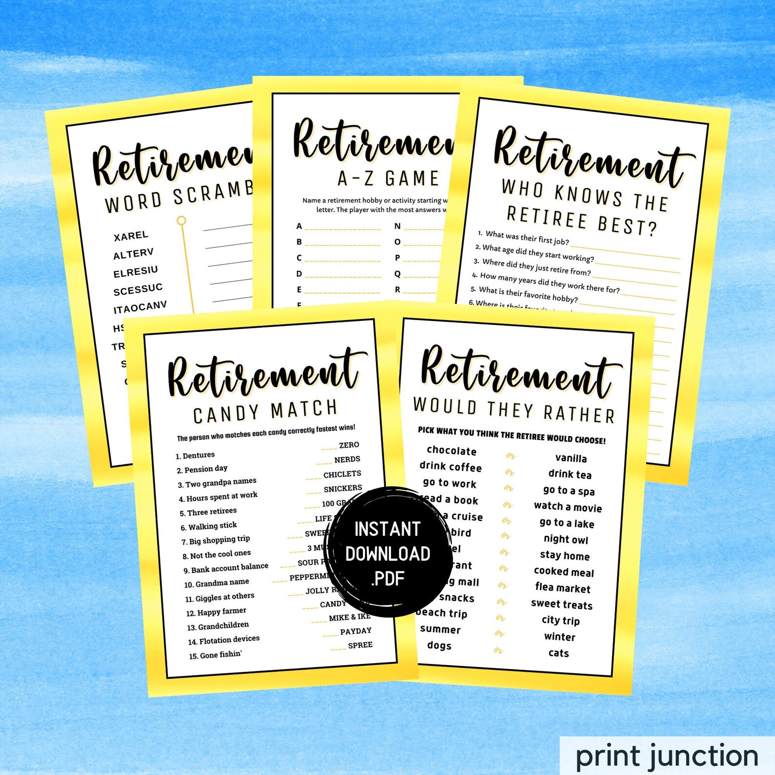 Retirement Party Games Retirement Games Virtual Retirement - Etsy