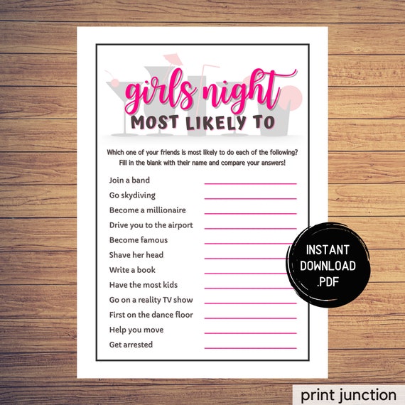 Party Games Who Is Most Likely To Game Ladies Night Game for Zoom ...