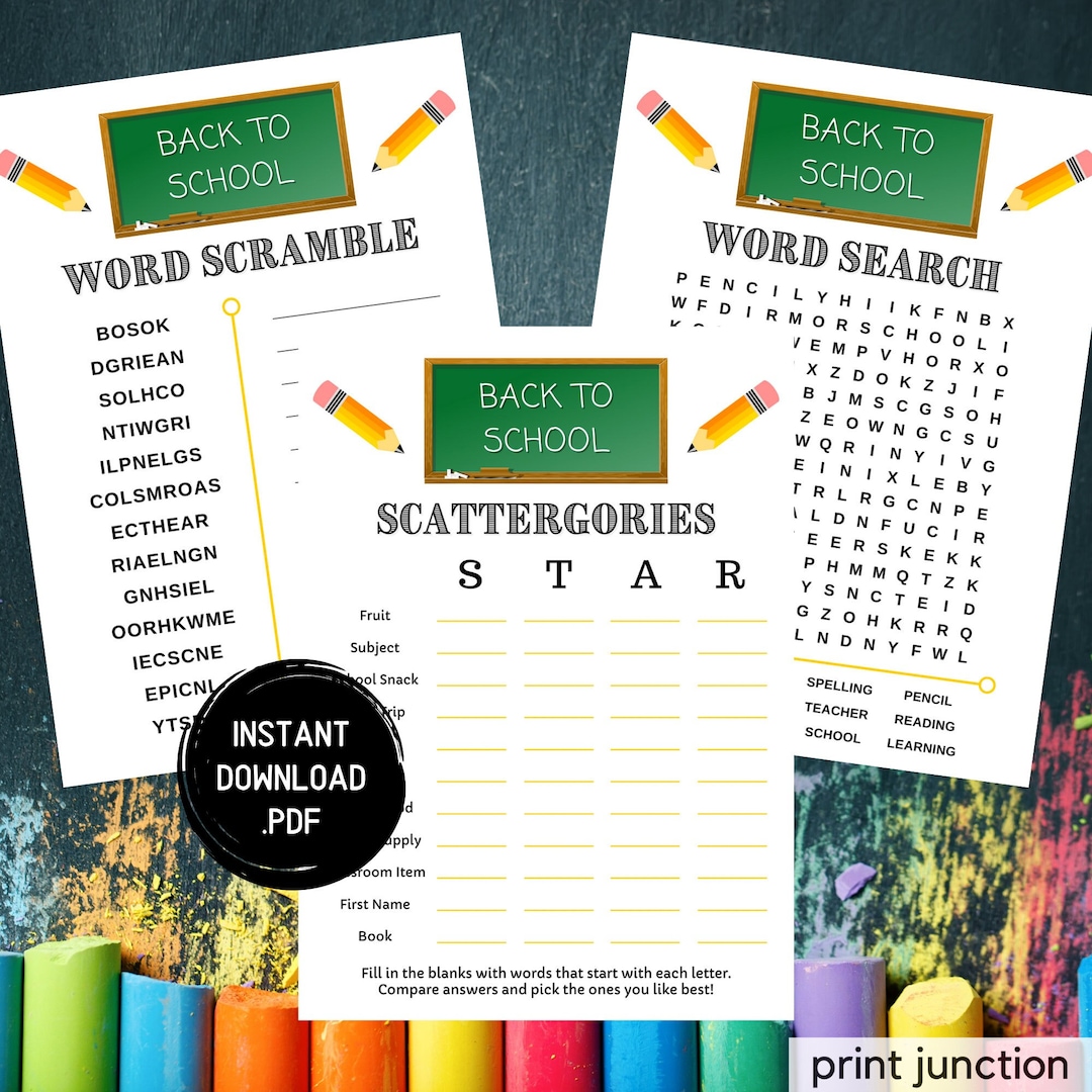 Back to School Games, First Day of School Activities, Printable School ...