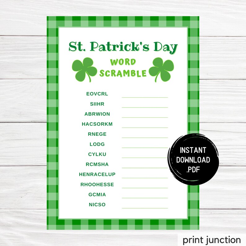 St Patricks Day Games St Pattys Day Party Games St Pats Game | Etsy Canada