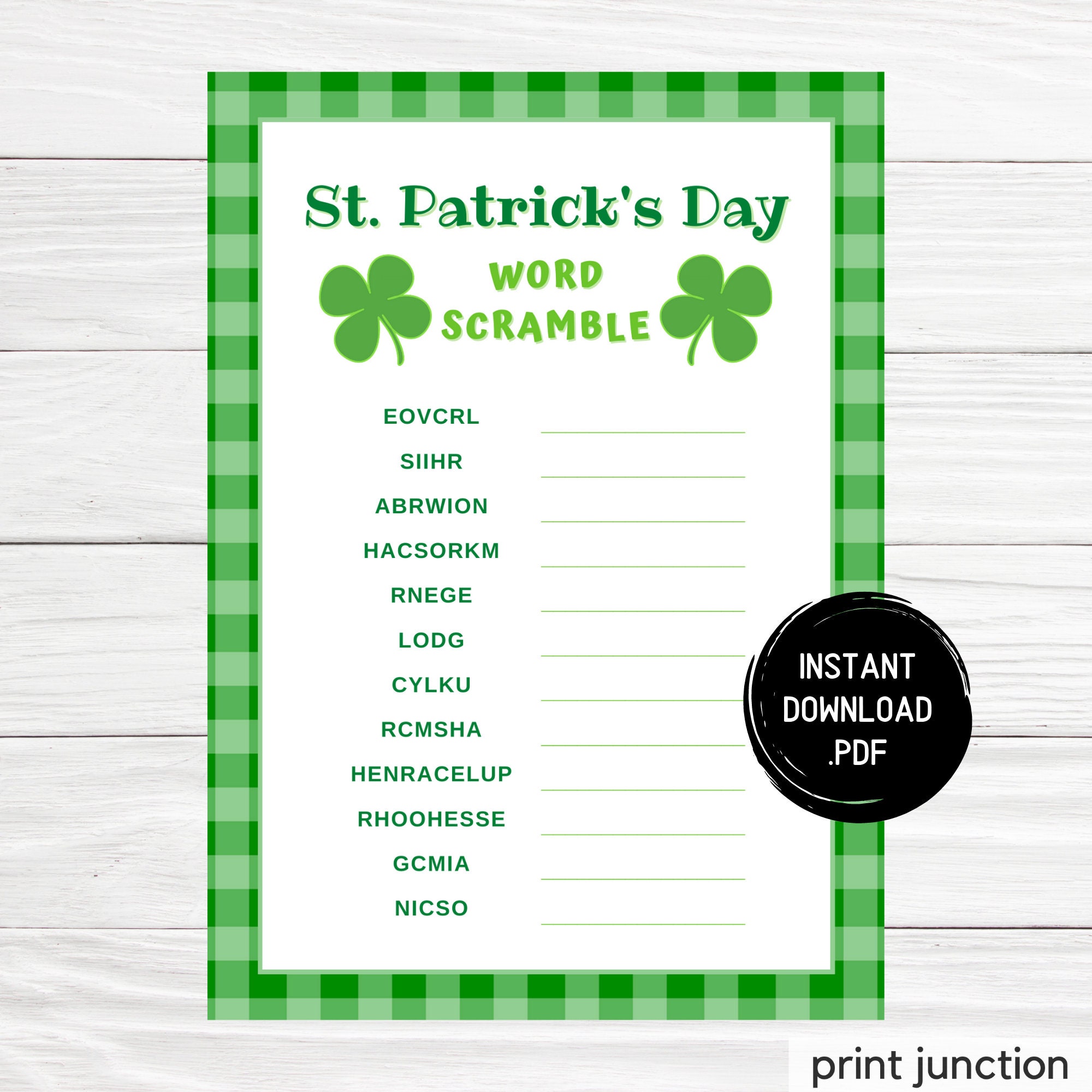 St Patricks Day Games St Pattys Day Party Games St Pats Game | Etsy Canada