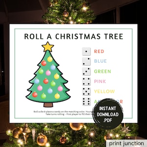 Roll A Tree Dice Game, Printable Christmas Game, Christmas Activity for ...