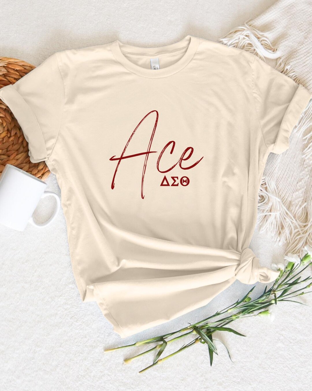 Cream ACE Delta Sigma Theta Tshirt Crimson Ace Club Delta Nalia Delta ...