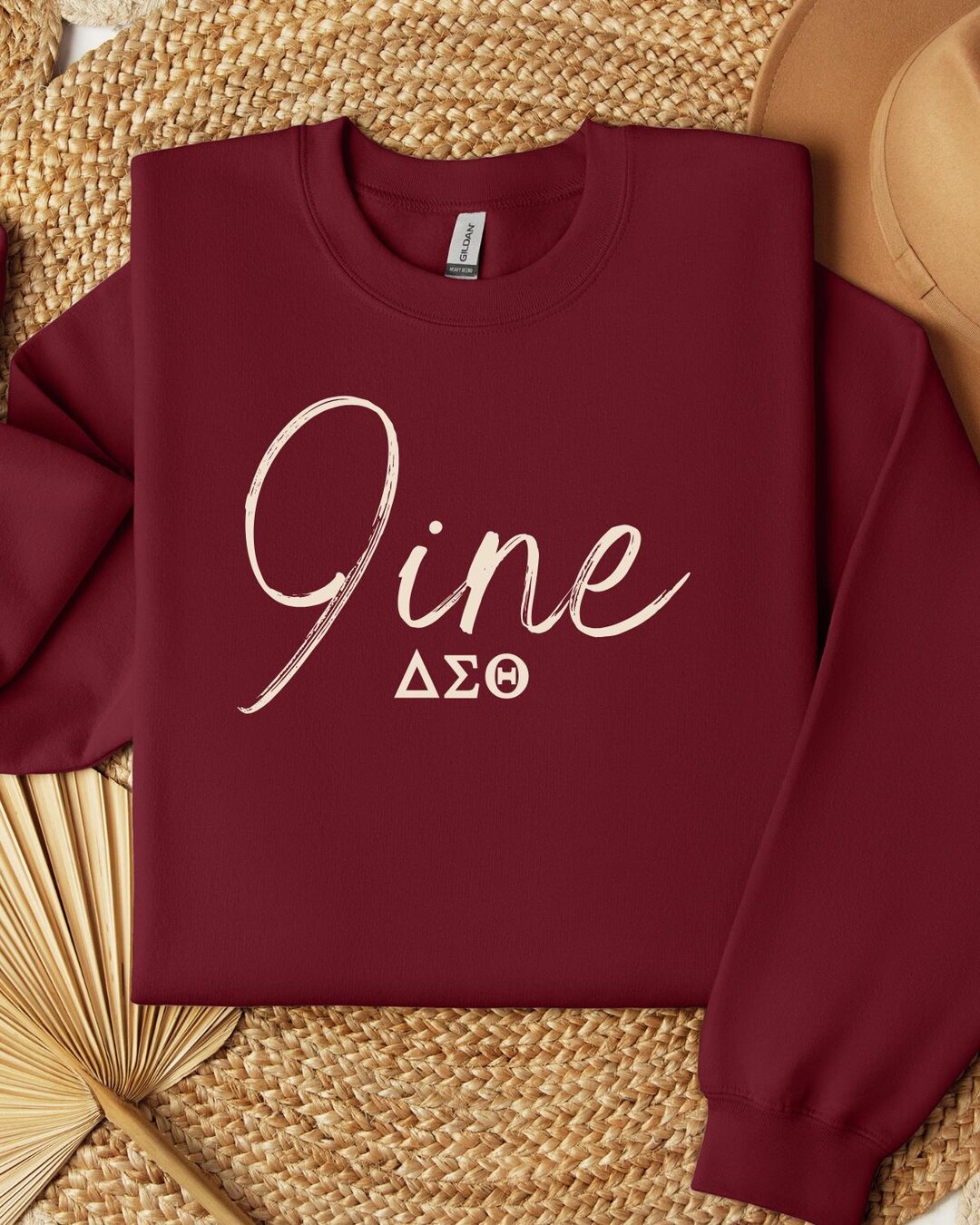 Crimson Nine Club Cream Delta Sigma Theta Sweatshirt Club Delta Nalia ...