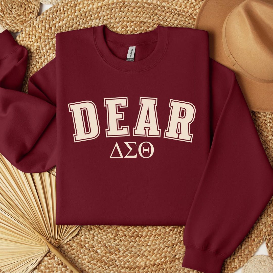 Crimson and Cream Delta Sigma Theta Delta "dear" Sweatshirt – DST Greek ...