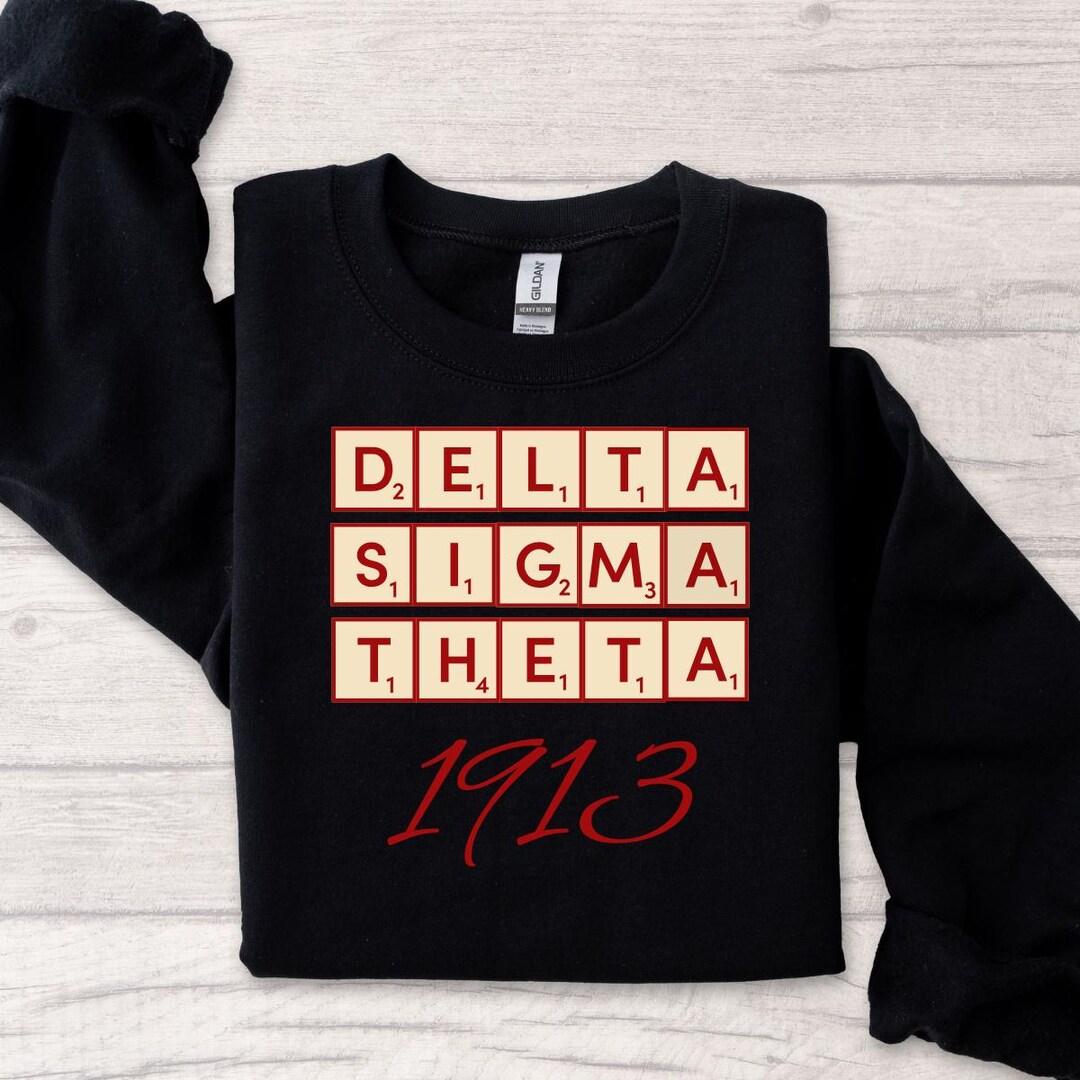 Black Delta 1913 Scrabble Sweatshirt Sweatshirt Delta Sigma Theta ...