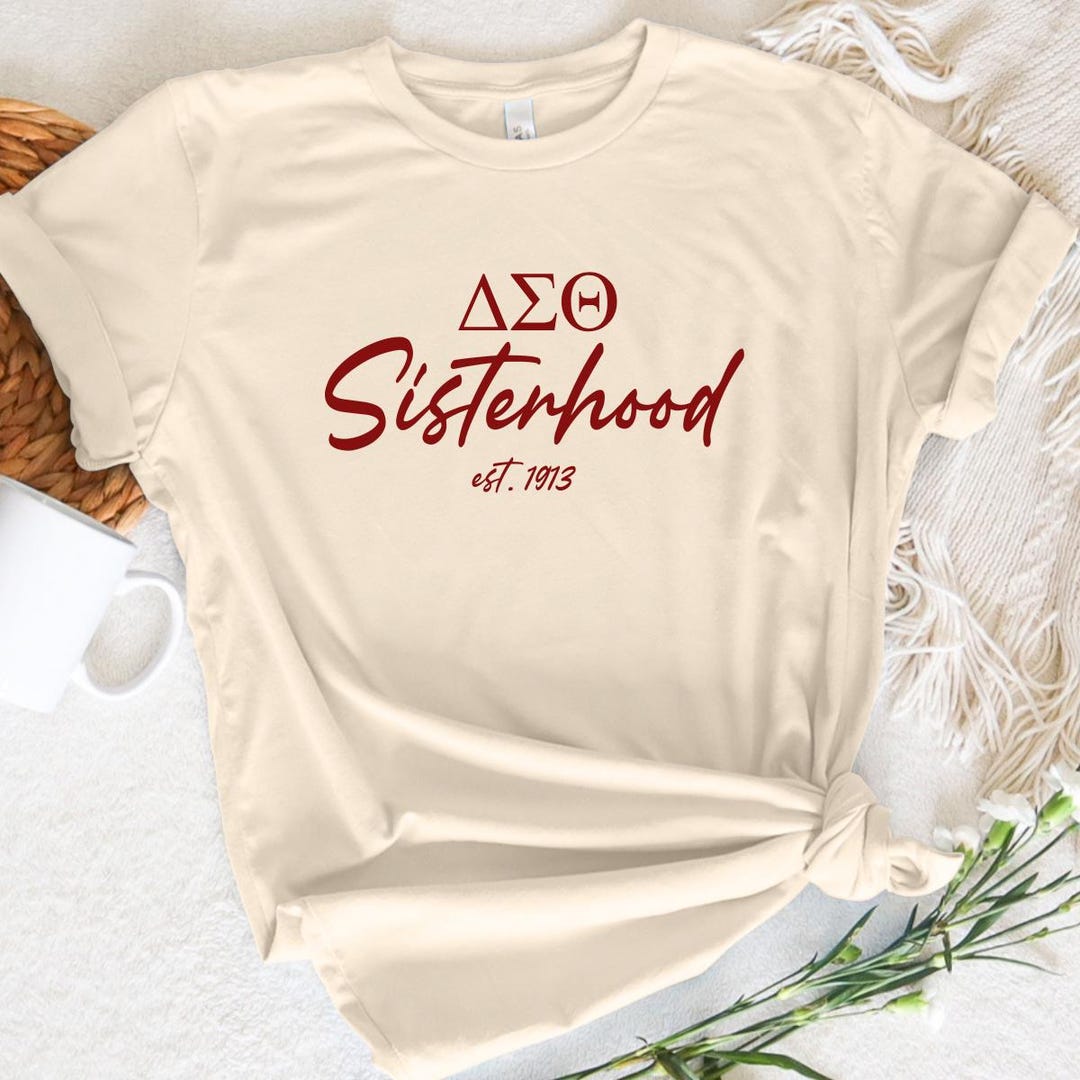 Delta Sigma Theta T-shirt: Sisterhood Est. 1913 Crimson & Cream - Etsy