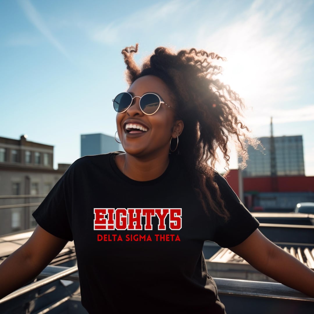 Delta Sigma Theta Line Number Shirt: Red Retro Font, New Initiate Gift ...