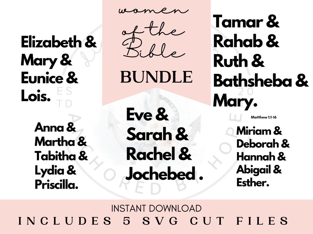 Women of the Bible SVG Bundle - SVG Bundle - Mother’s Day Svg - Bible ...