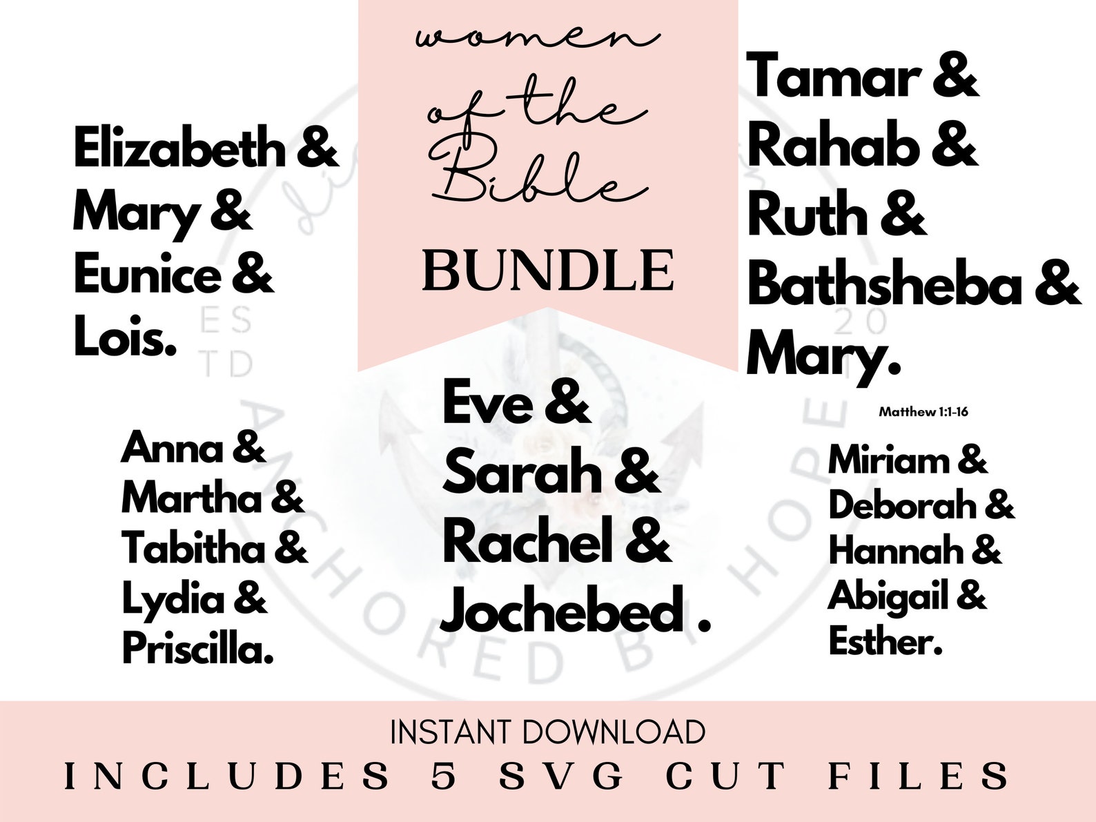 Women of the Bible SVG Bundle - SVG Bundle - Mother’s Day Svg - Bible ...