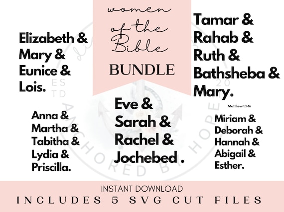 Women of the Bible SVG Bundle SVG Bundle Mothers Day Svg | Etsy