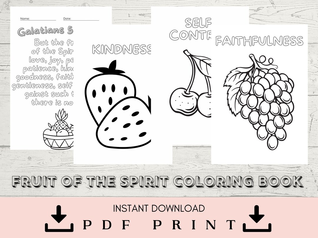 Fruit of the Spirit Scripture Coloring Book - Printable Coloring Book ...