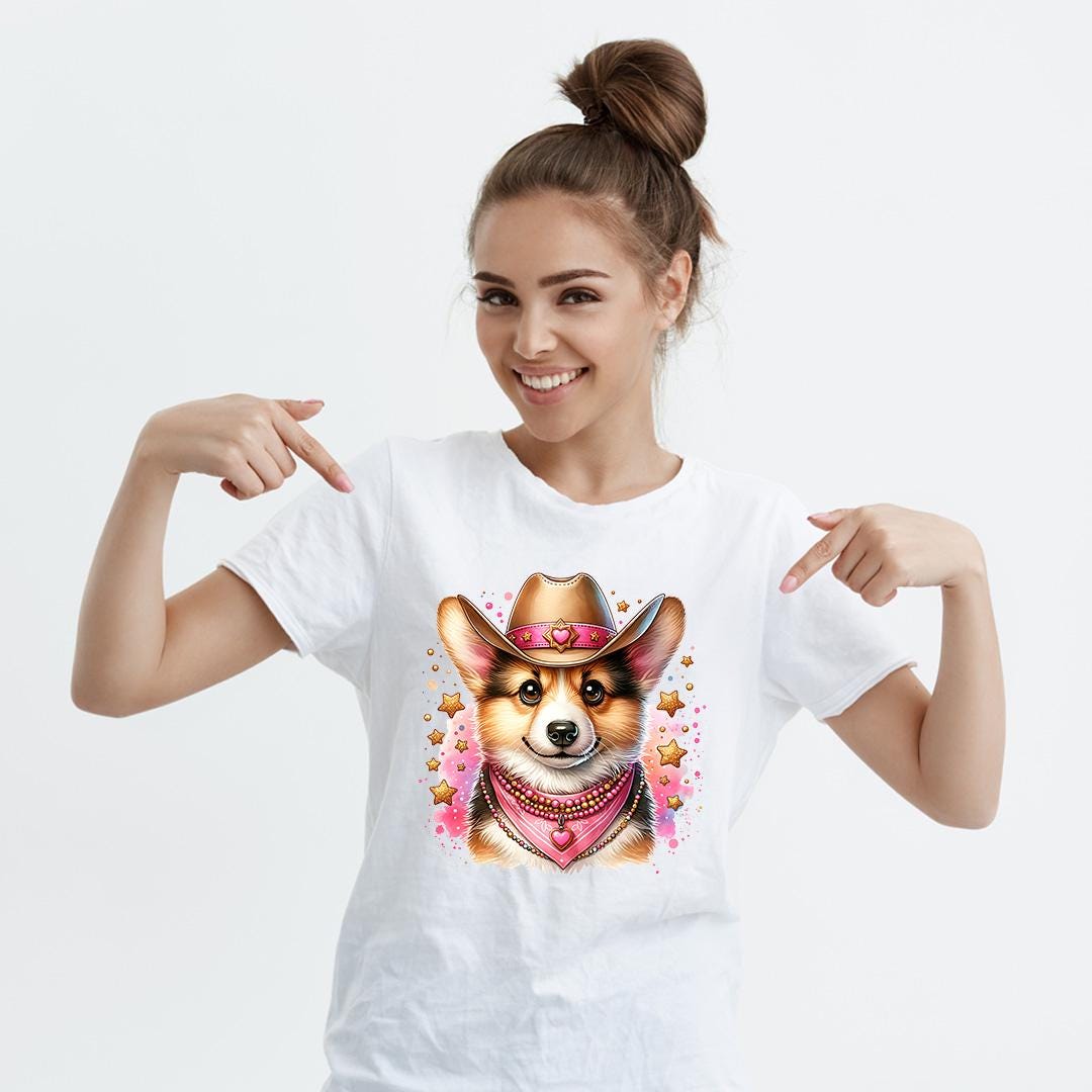 Corgi Cowboy Hat Png, Cute Western Dog Digital Design,funny Cowboy Dog ...