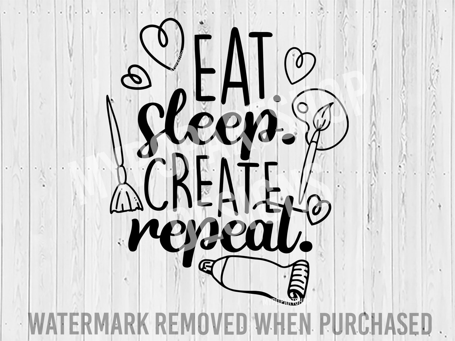 Eat Sleep Create Repeat Svg Painter Svg Paint Brush Svg - Etsy