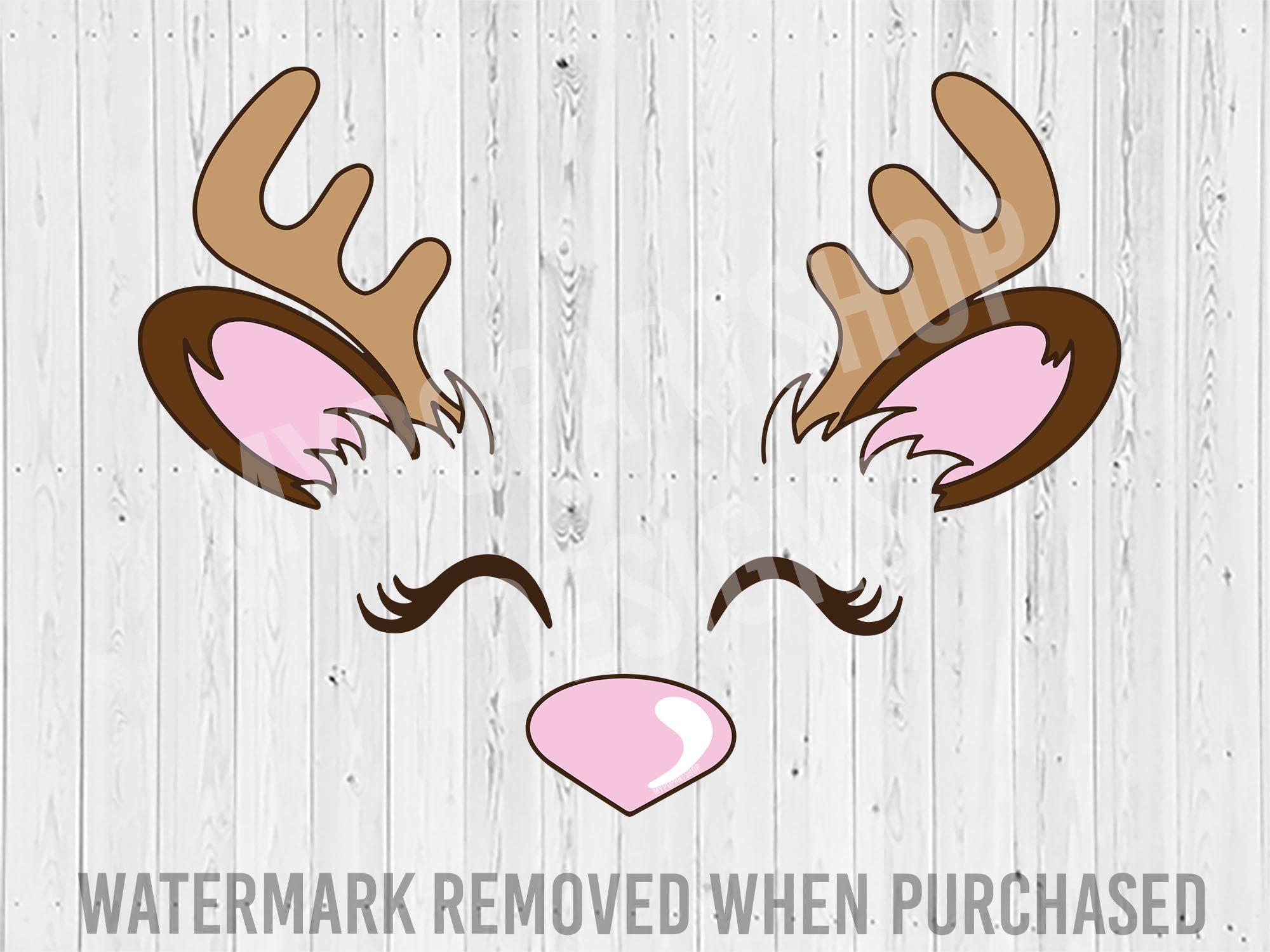Reindeer Face SVG Cut Filereindeer Face PNG Reindeer Svg | Etsy