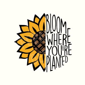 Bloom Where You Are Planted Svg, Sunflower Svg, Sunflower Png ...