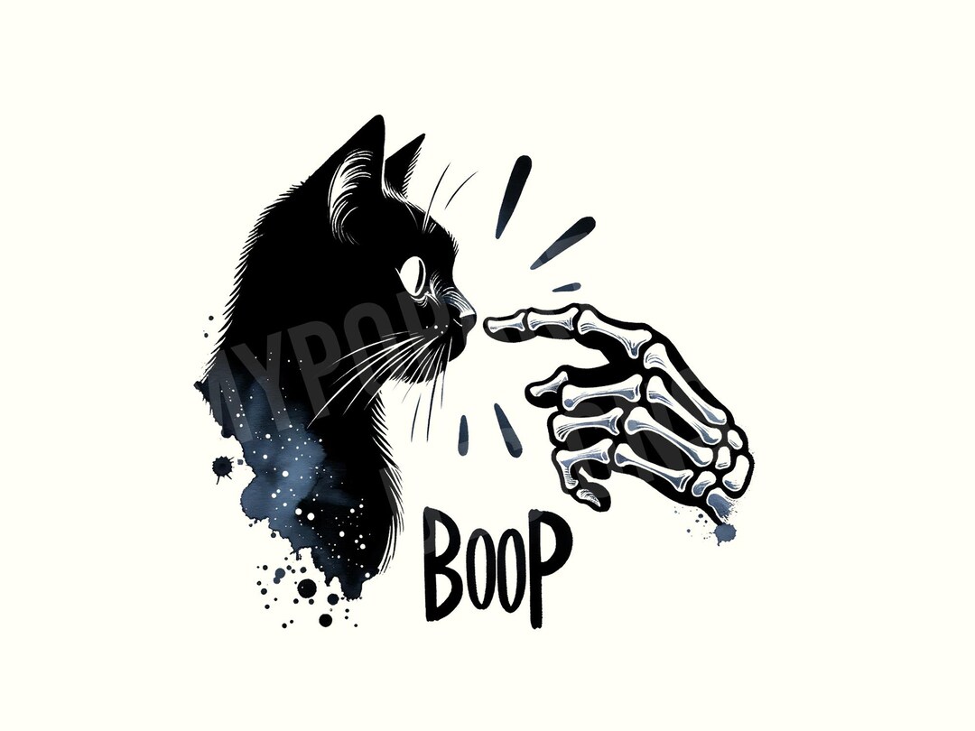 Funny Skeleton Cat Halloween Png, Bond Hand Png, Boop Halloween ...