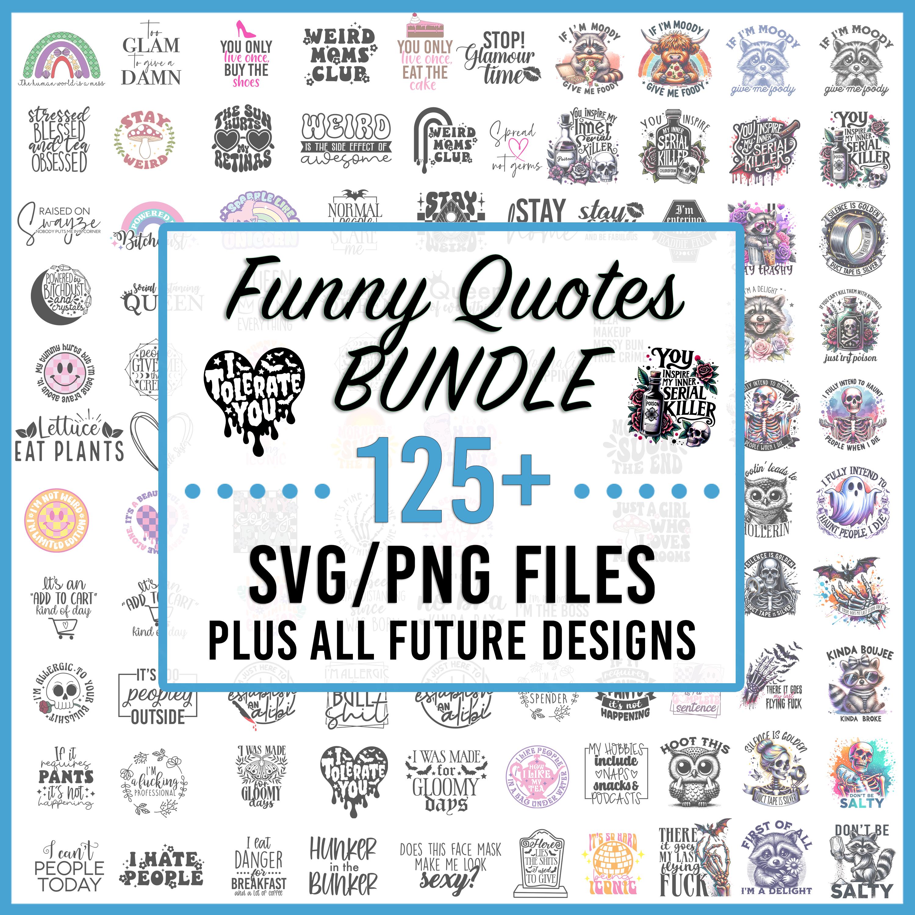 Funny Svg Bundle, Sarcastic SVG Bundle, Funny Design (125+ Png/svgs ...
