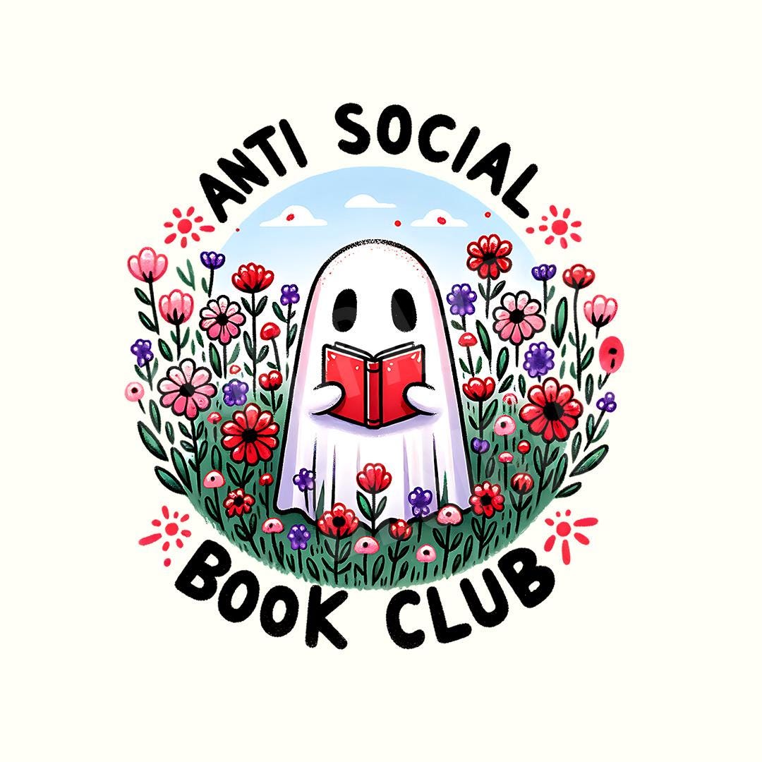Anti Social Book Club PNG, Book Club, Book Lover, Book Png, Reading Png ...