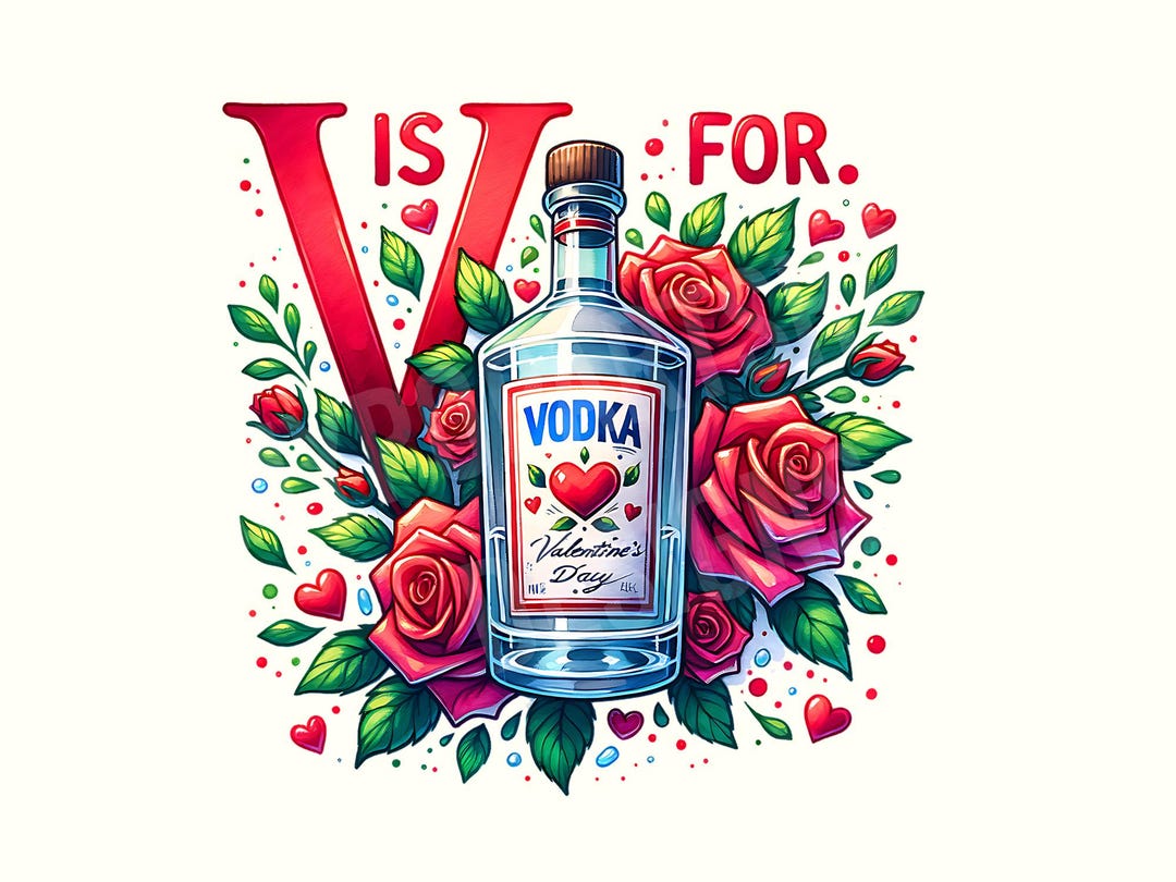 V is for Vodka Anti Valentine Png, Trendy Valentine Png, Funny Drinking ...