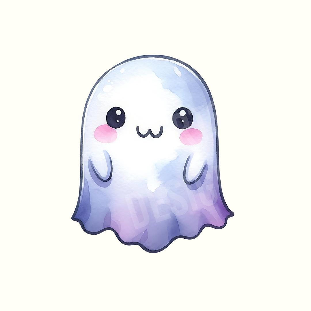 Cute Spooky Kawaii Ghost Halloween Clipart, Ghost Png, Cute Ghost Png ...