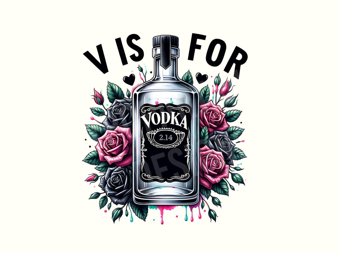 V is for Vodka Anti Valentine Png, Trendy Valentine Png, Funny Drinking ...