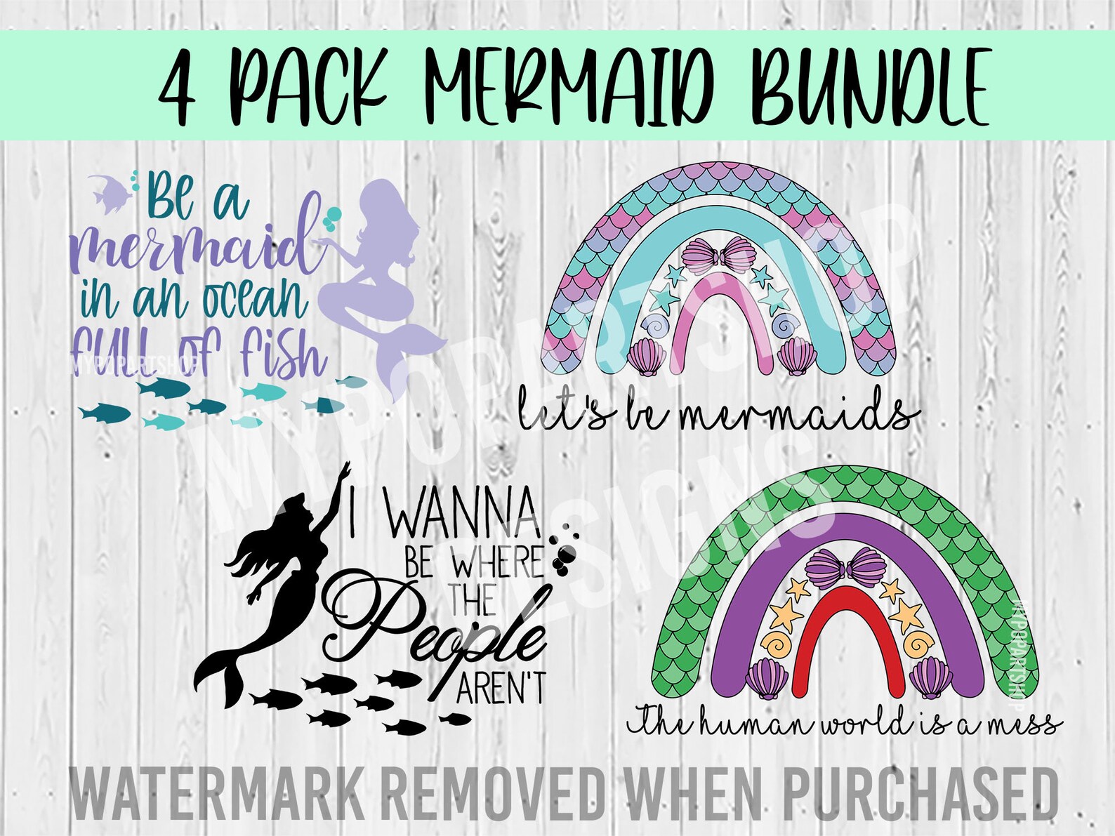 Mermaid Bundle SVG Mermaid SVG Mermaid Png Ocean Svg - Etsy