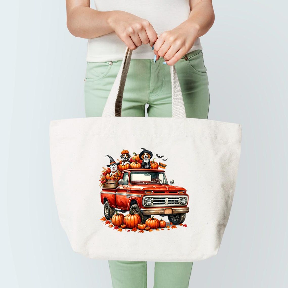 Little Red Truck Fall Png, Halloween Truck Dog PNG for Sublimation ...