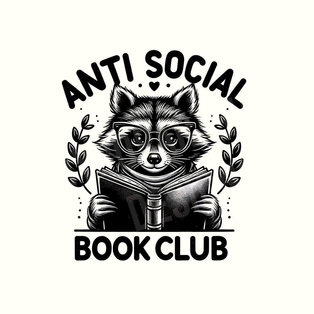 Anti Social Book Club PNG, Book Club, Book Lover, Book Png, Reading Png ...