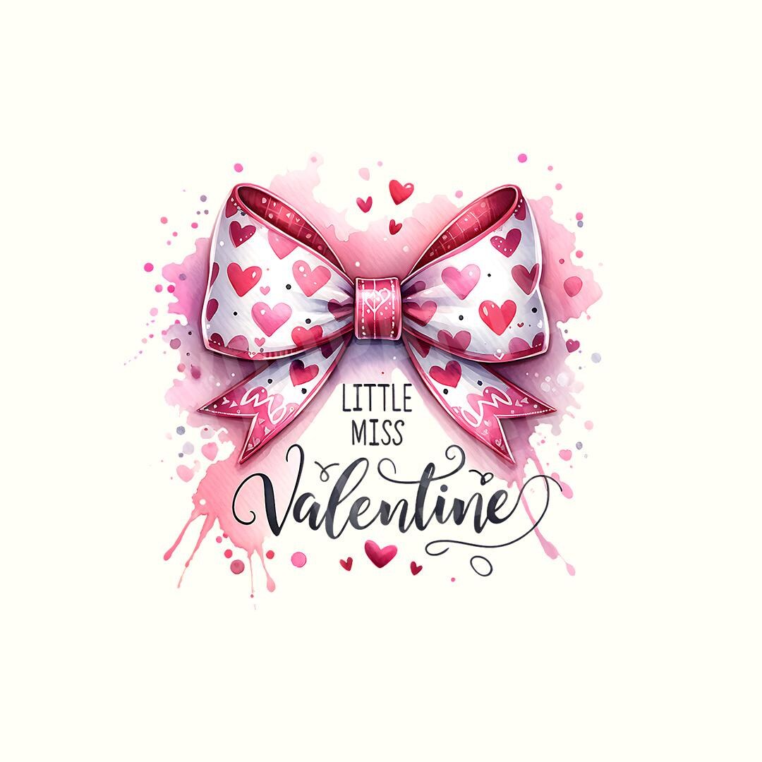 Digital Png File Little Miss Valentine Girl Bow Valentine's Day ...