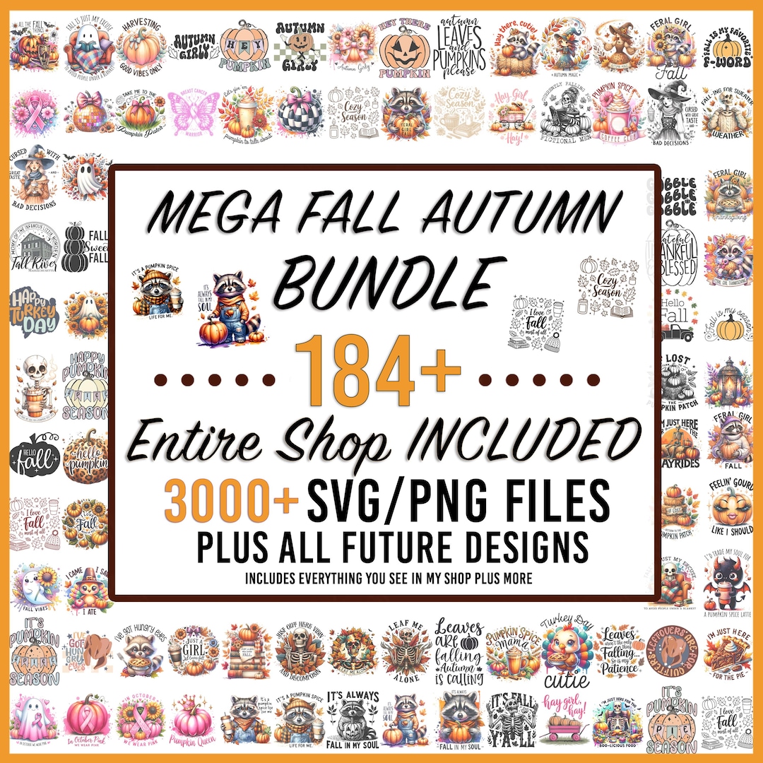 184+ Fall Bundle Png, 3,000+ Entire Shop Bundle, Autumn Bundle Png ...