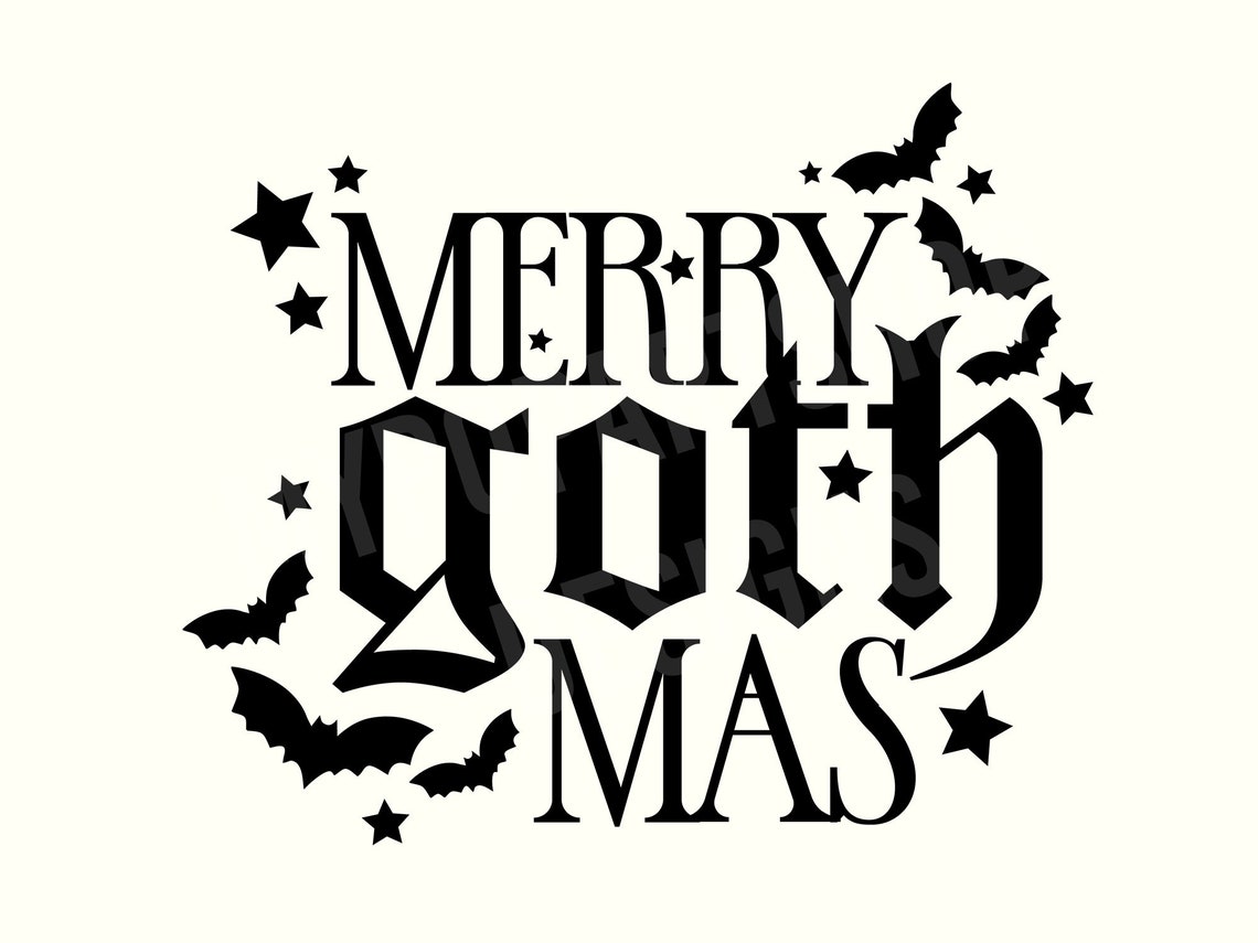Merry Gothmas, Gothmas Svg, Gothmas Png, Spooky Christmas Svg ...
