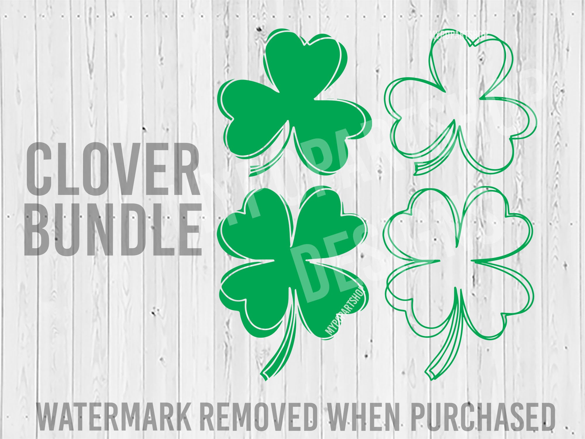 Clover Bundle Svg Clover Svg Four Leaf Clover Svg Clover | Etsy