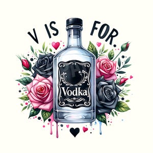 V is for Vodka Anti Valentine Png, Trendy Valentine Png, Funny Drinking ...