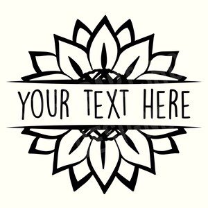 Sunflower Svg, Sunflower Png, Sunflower Monogram Svg, Sunflower Name ...