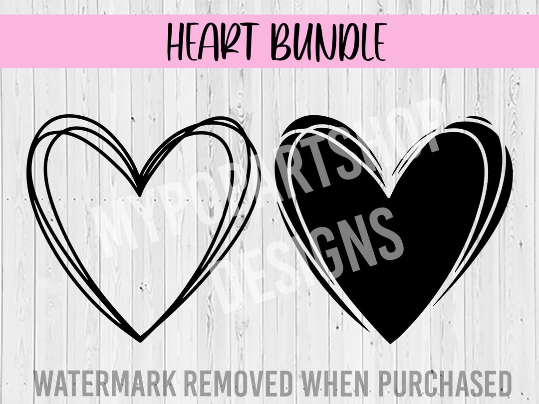 Scribble Heart, Heart Svg Png, Heart Svg Bundle, Heart Svg, Hand Drawn ...