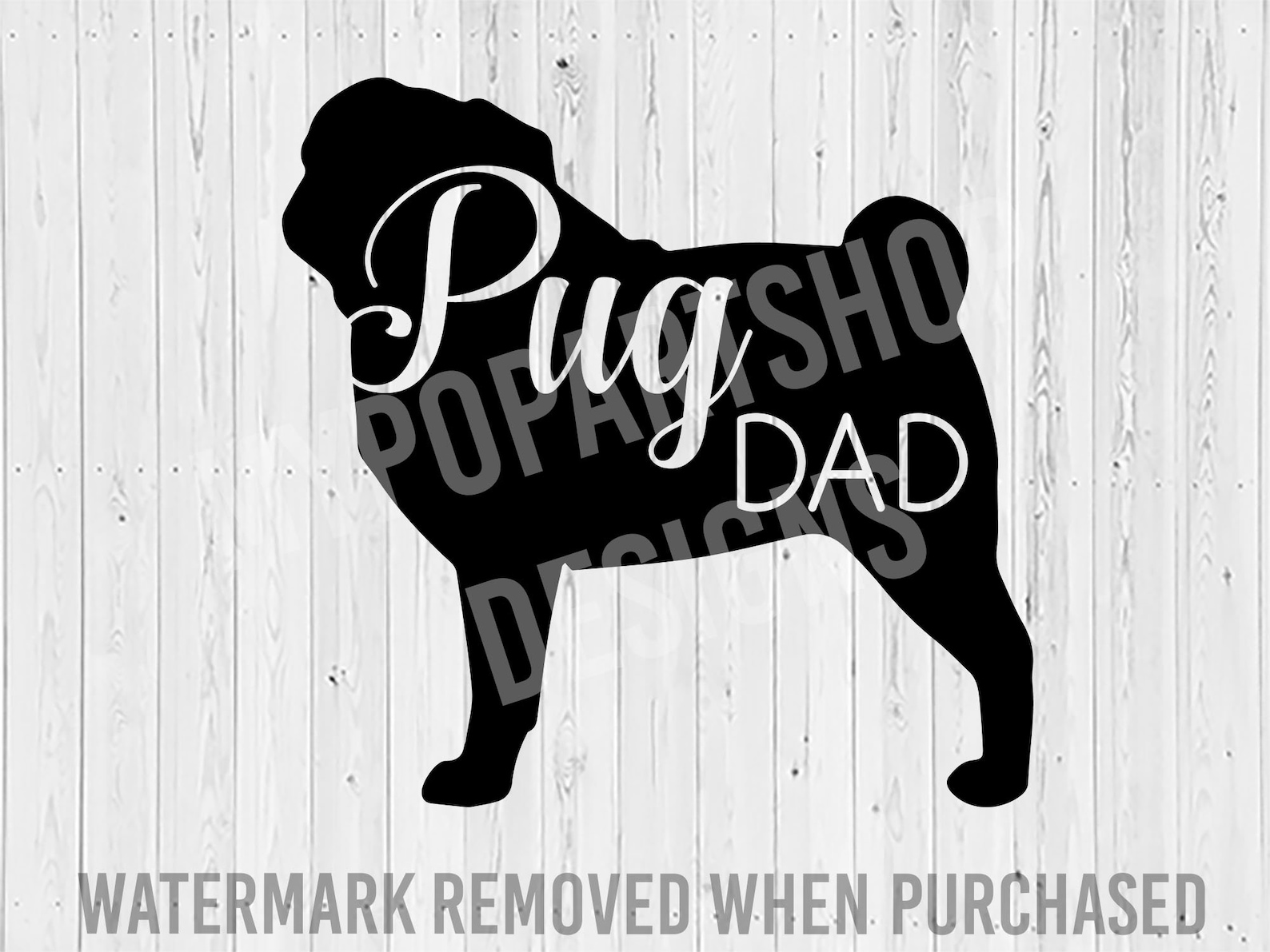 Pug SVG Cut File, Pug Dad Svg, Pug Dad PNG, Pug Gifts, , Fur Dad Svg ...