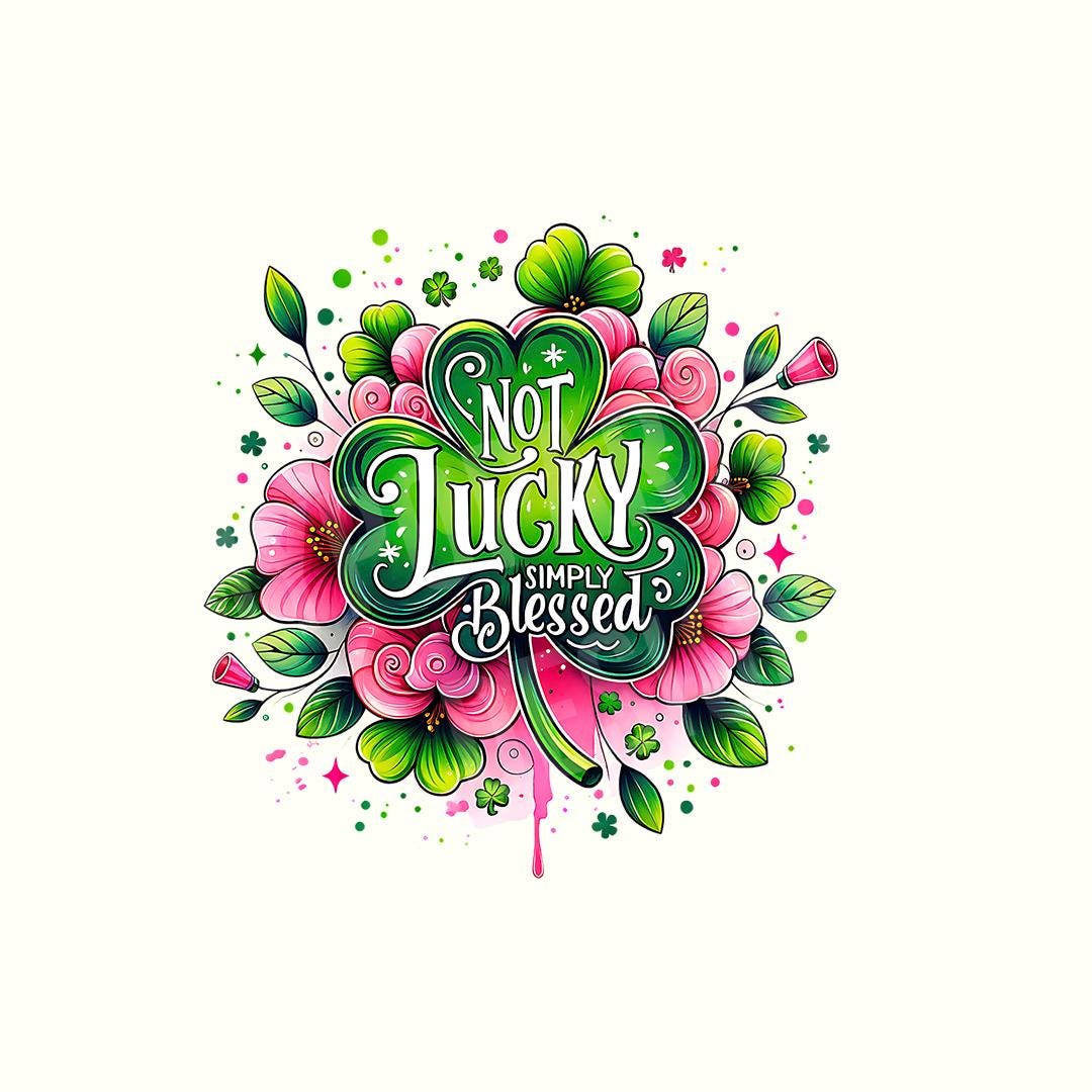 Not Lucky Simply Blessed Png, Bible Verses Png, Patrick Doodles Png ...
