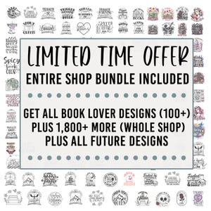 Book Bundle Svg, 100+ Book Svgs, Pngs & 1,800+ Entire Shop SVG Bundle ...