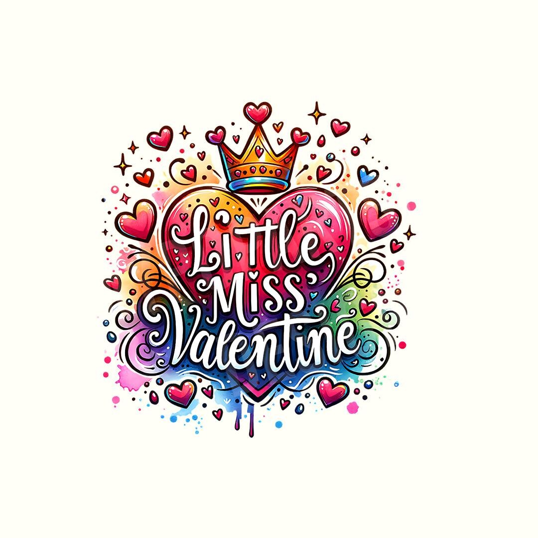 Digital Png File Little Miss Valentine Girl Bow Valentine's Day ...
