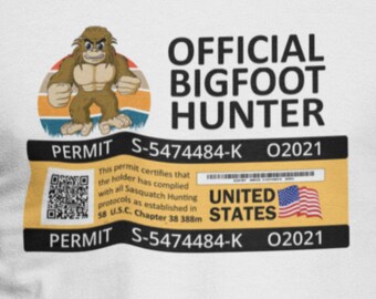 Bigfoot Hunting License - Etsy