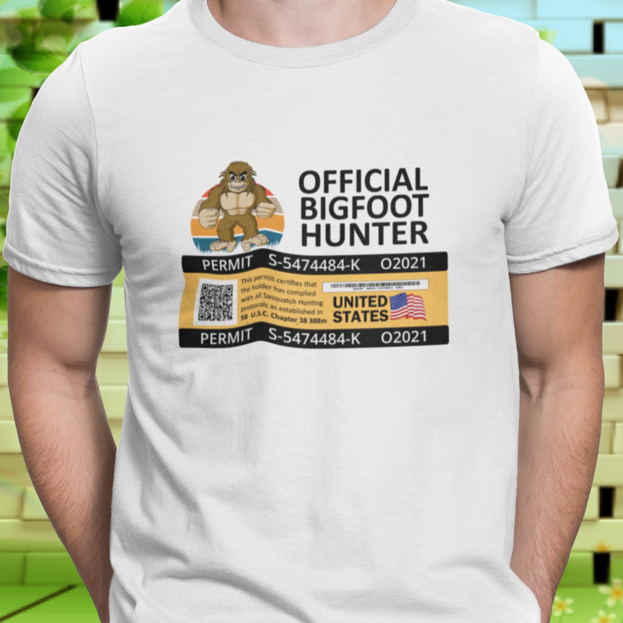Bigfoot Hunter Permit Shirt Oklahoma Sasquatch Hunting Season Tee Real ...