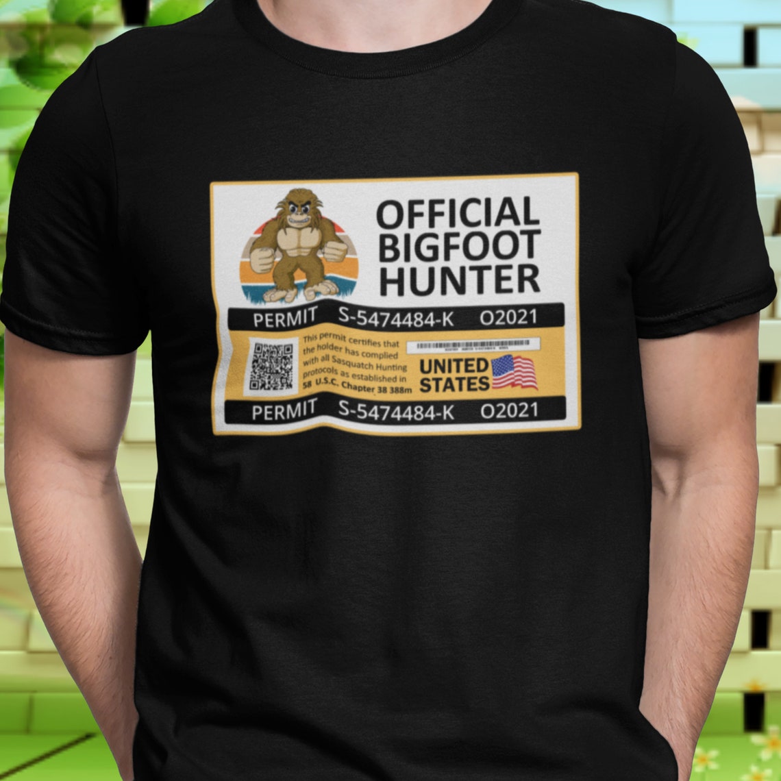Bigfoot Hunter Permit Shirt Oklahoma Sasquatch Hunting Season Tee Real ...