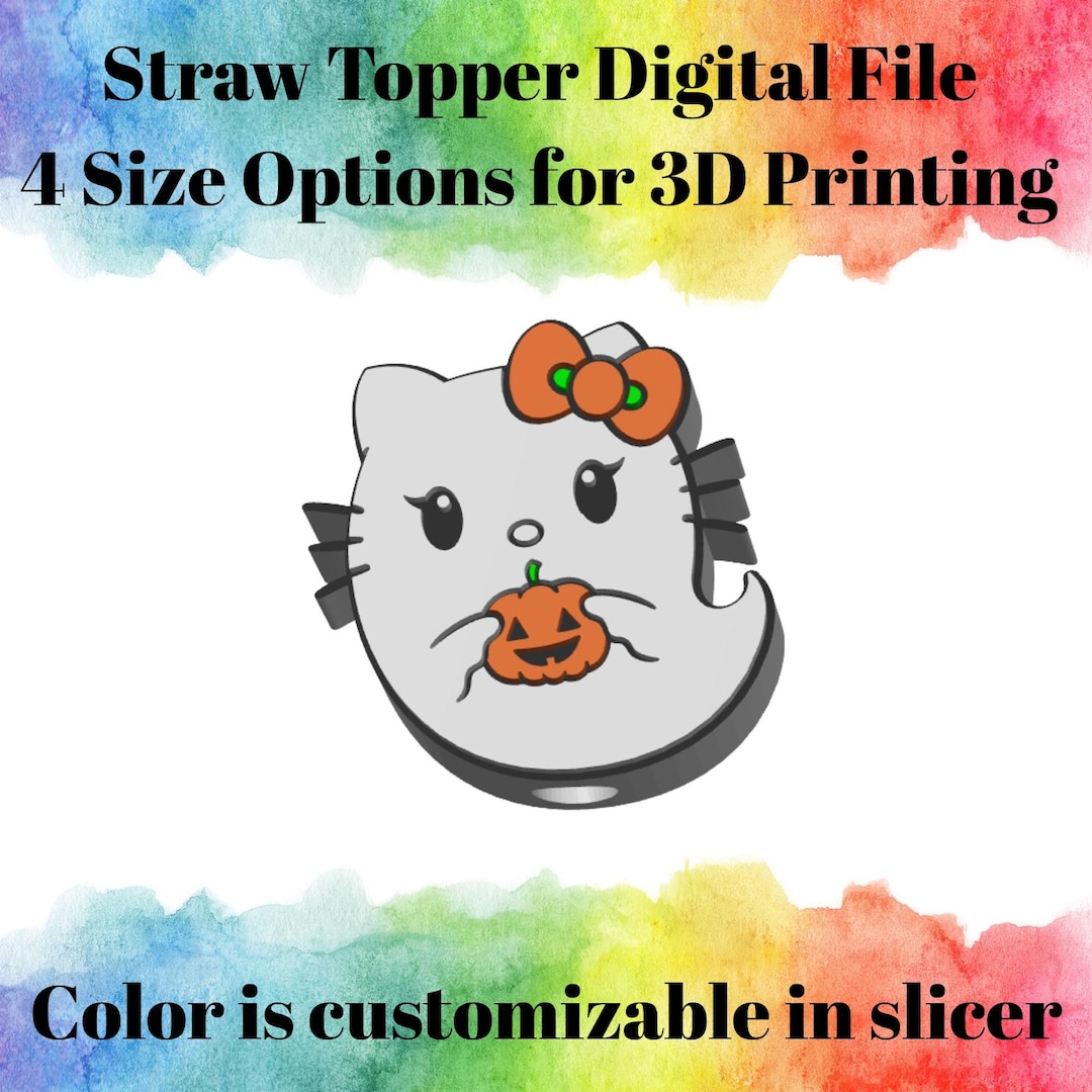 Cute Ghost Straw Topper 3MF File | 3D Printable Digital Download - Etsy
