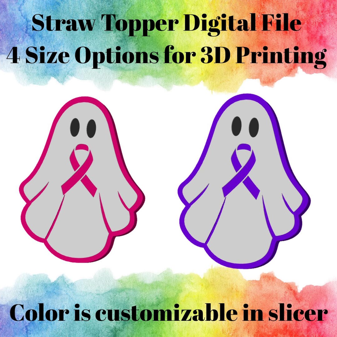 Ribbon Ghost Straw Topper 3MF File | 3D Printed Digital Download - Etsy