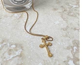 Waterproof Gold Cross Necklace - Etsy
