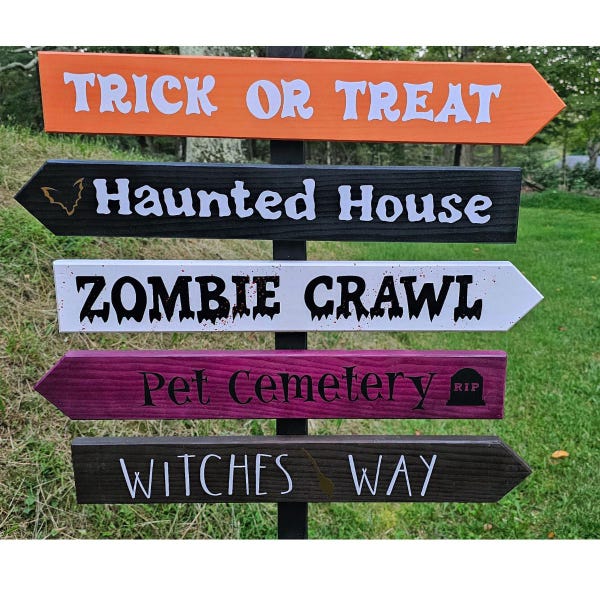 Halloween Directional Signs - Etsy