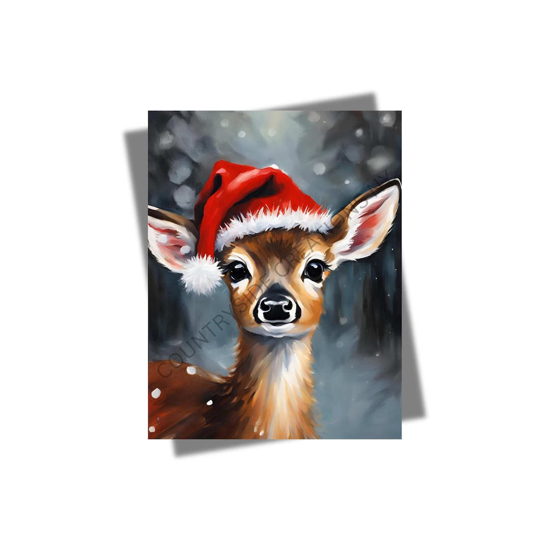 Reindeer Wall Art Print, Christmas Reindeer Décor, Holiday Wall Art ...