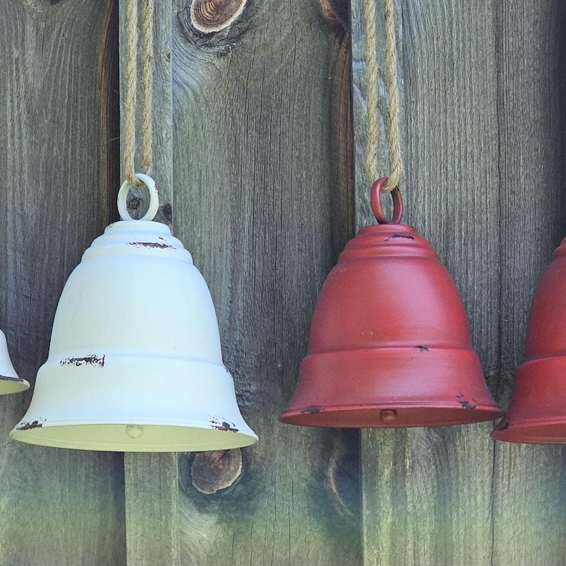 Distressed Metal Christmas Bell, Rustic Holiday Home Decor, Vintage ...