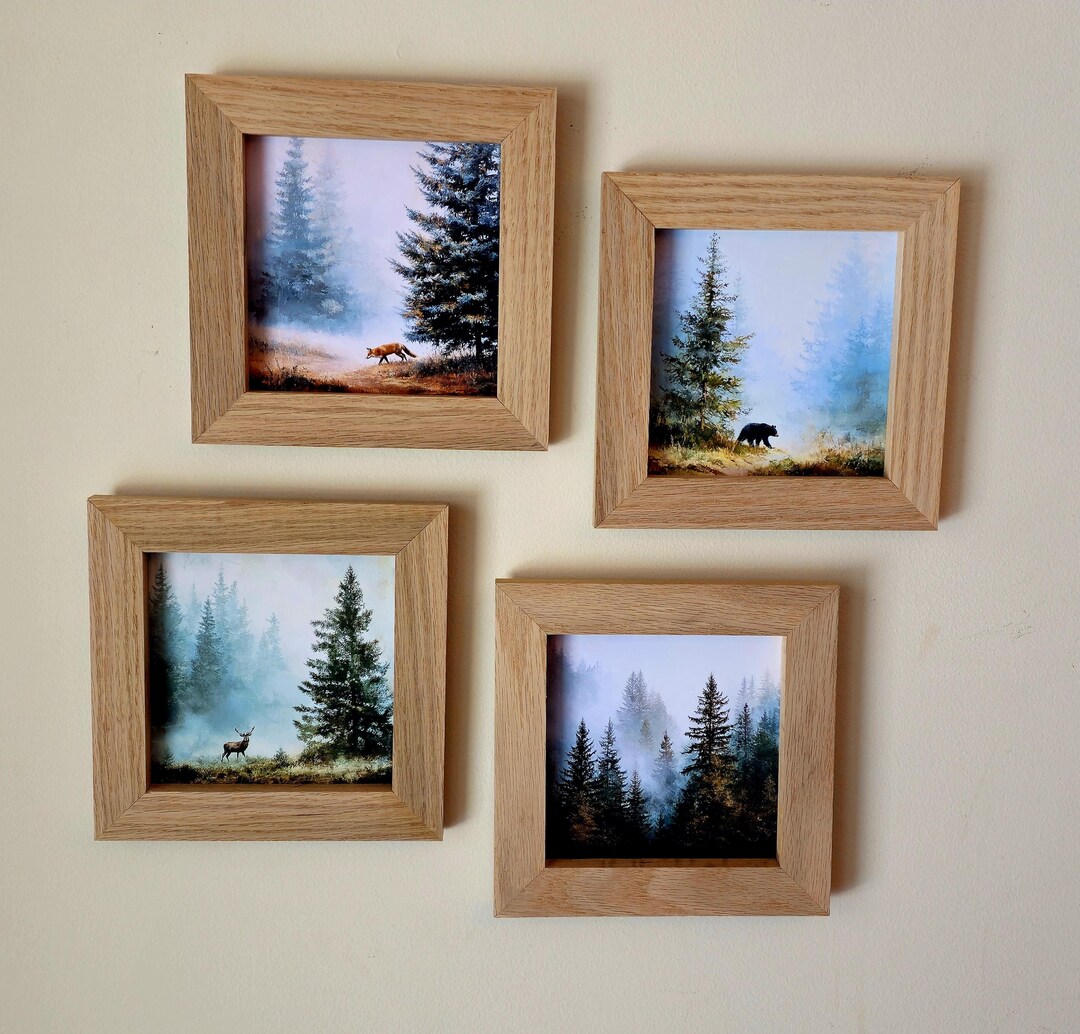 Moody Nature, Rustic Woodland Animal Wall Art Set, Deer Bear Fox Prints ...